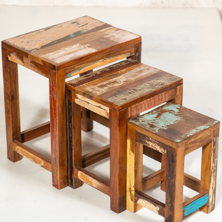 Natur Pur Ranjit Solid Wood Nesting Tables | Wayfair.co.uk